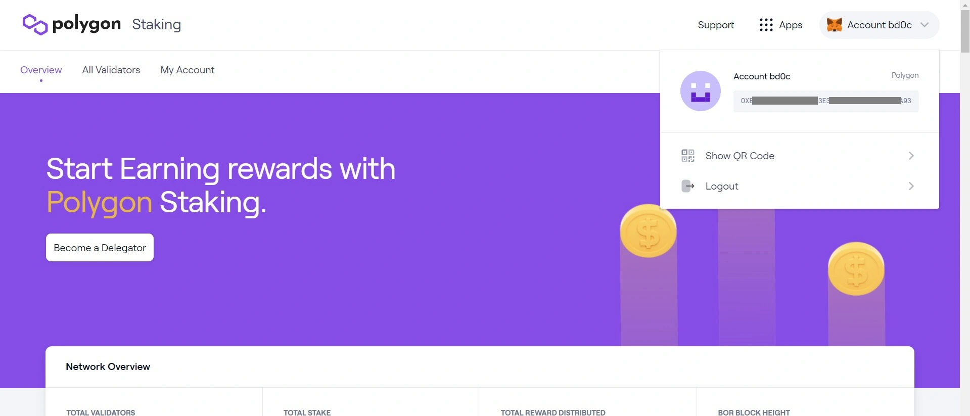 How to Stake MATIC in Polygon Wallet via Metamask and Ledger ...